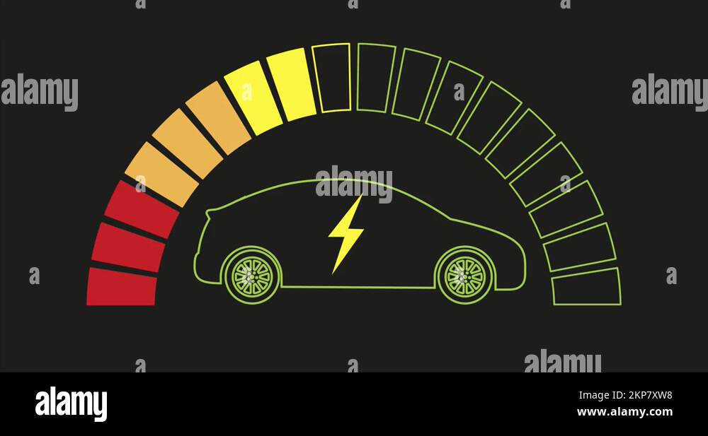 The process of charging an electric car. Eco friendly fuel. 2D ...