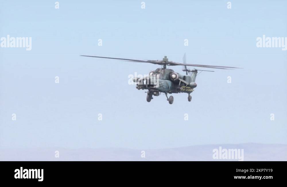 The attack helicopter Mi-28 "Havoc" flies high in the sky Stock Video ...