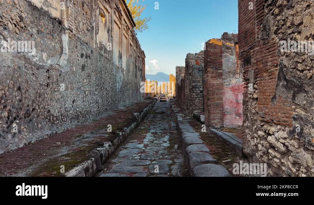 Pompeii italy in the background is mount vesuvius Stock Videos ...