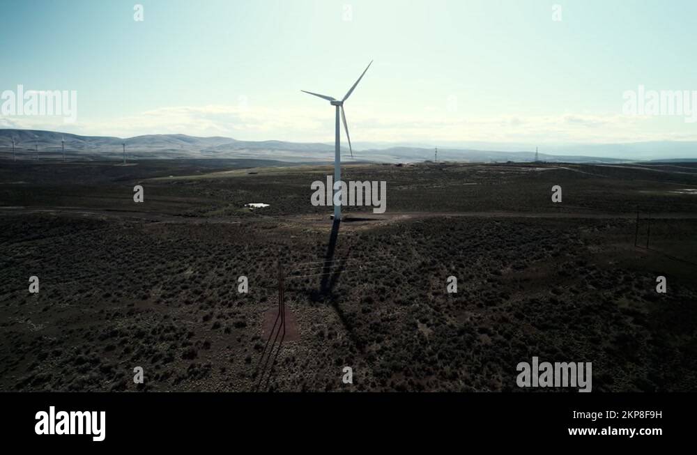 Wind driven clean energy, carbon neutral turbine electric power Stock ...