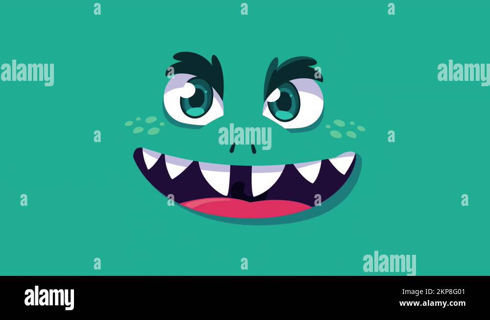 Green comic monster face character Stock Videos & Footage - HD and 4K ...