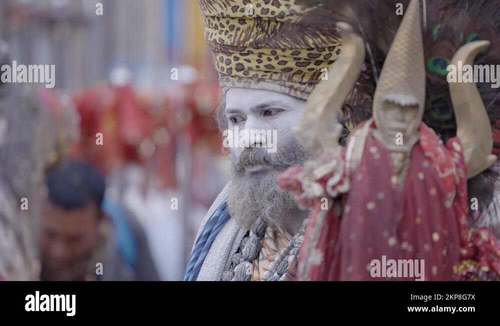 Portrait Of A Holy Man With Ash-Covered Face In Kedarnath Temple Stock ...
