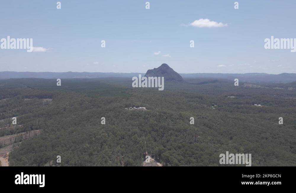 Mount Beerwah At Glass House Mountains With Dense Forest In Sunshine ...