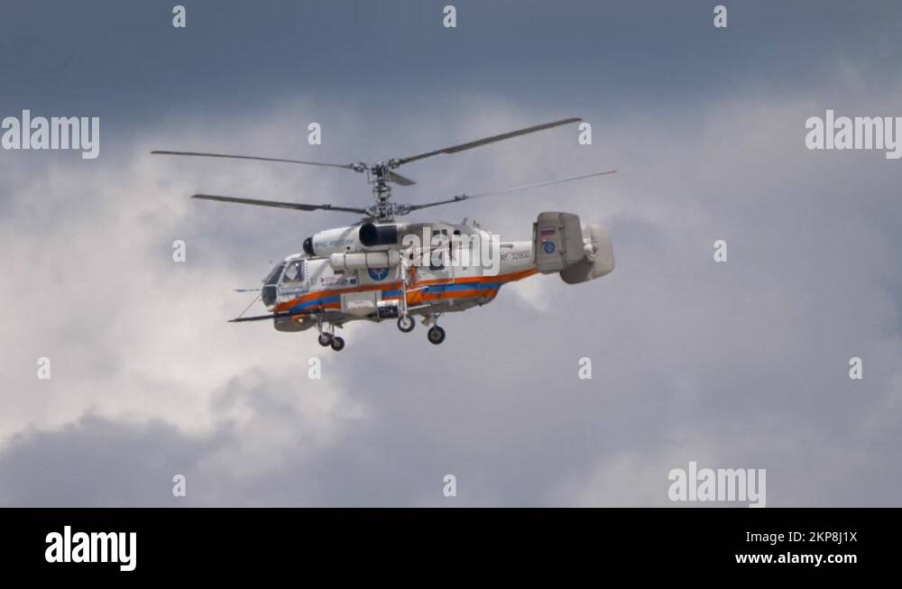Demonstration of the Ka-32 helicopter of the Russian Air Force at MAKS ...