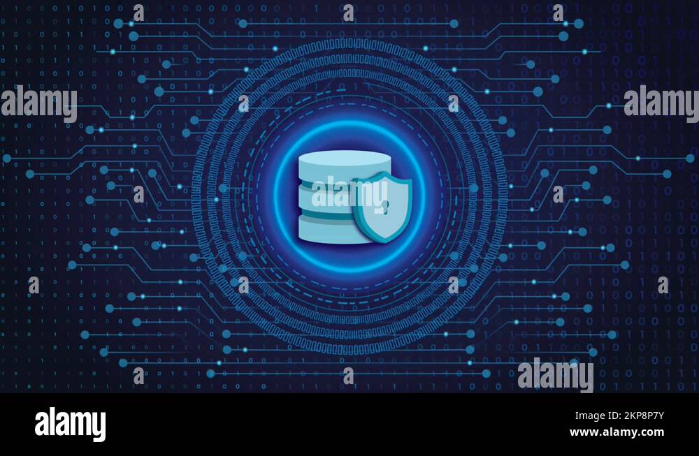Secure Database Icon Showing Concept of Data Security. Animated 4k Shown Stock Video Footage - Alamy