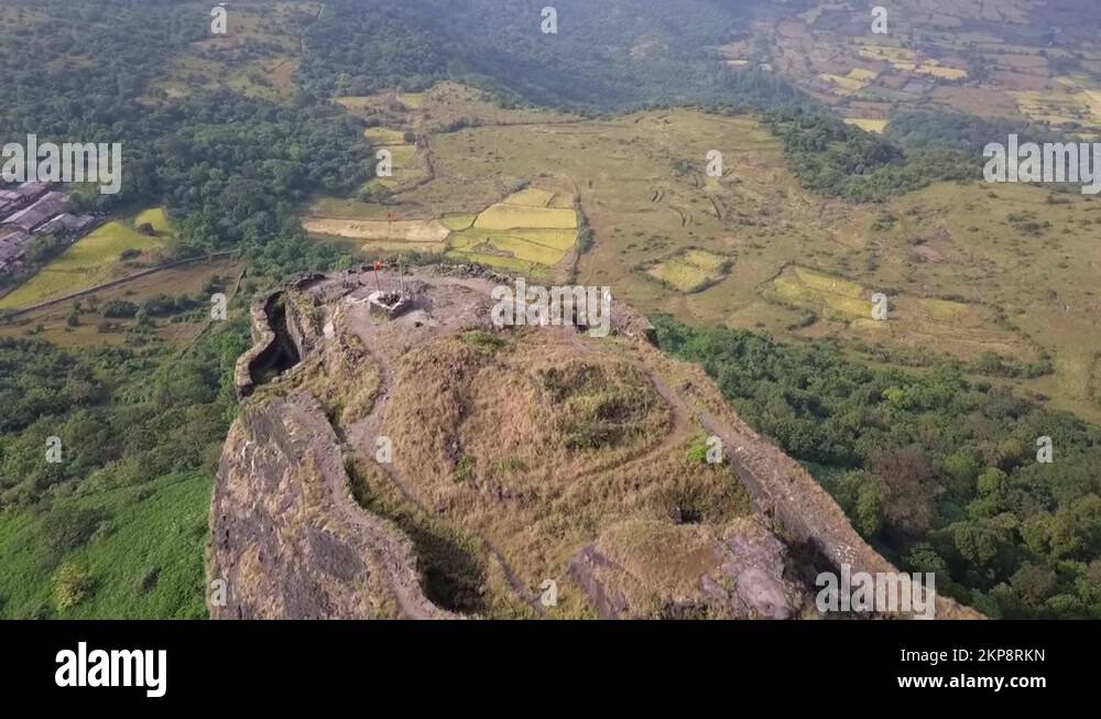 Vinchu Kada end view of Lohgad Fort, medieval hilltop fortification ...