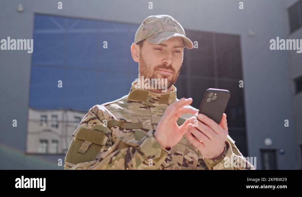 Army soldier standing communication technology military Stock Videos ...
