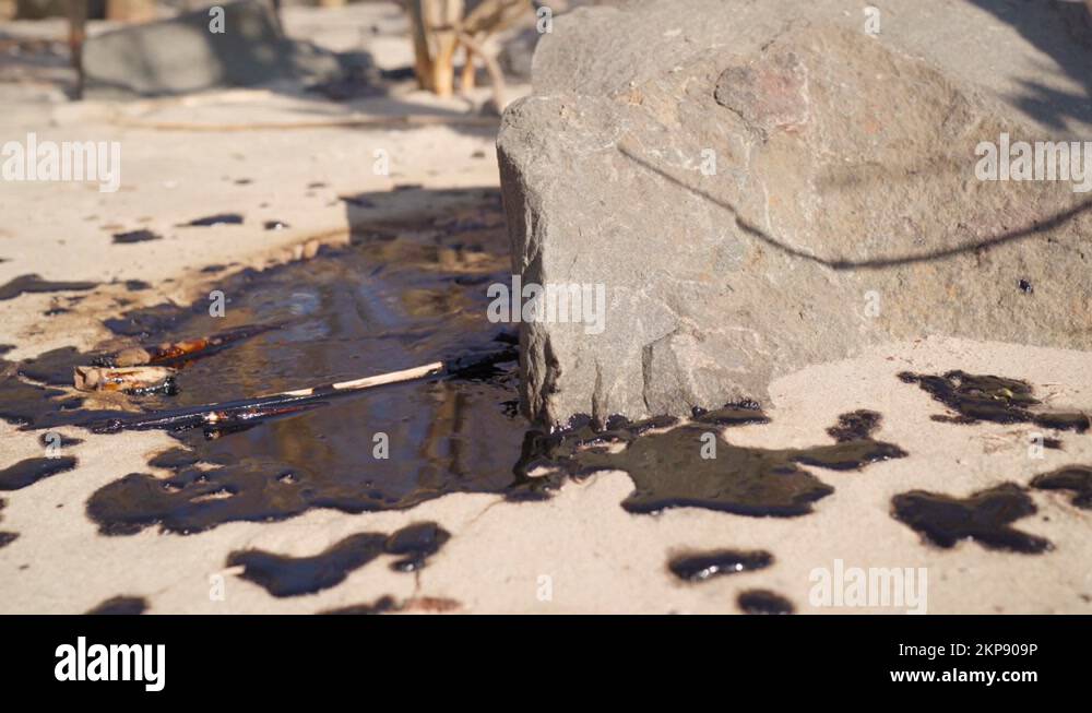Stains Industrial Oil on Surface Earth, Pollution of Nature with Toxic ...