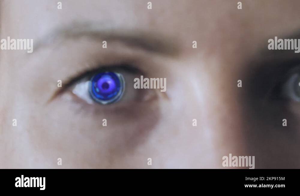 Human Eye Futuristic Interface Zooming Through. Artificial intelligence ...