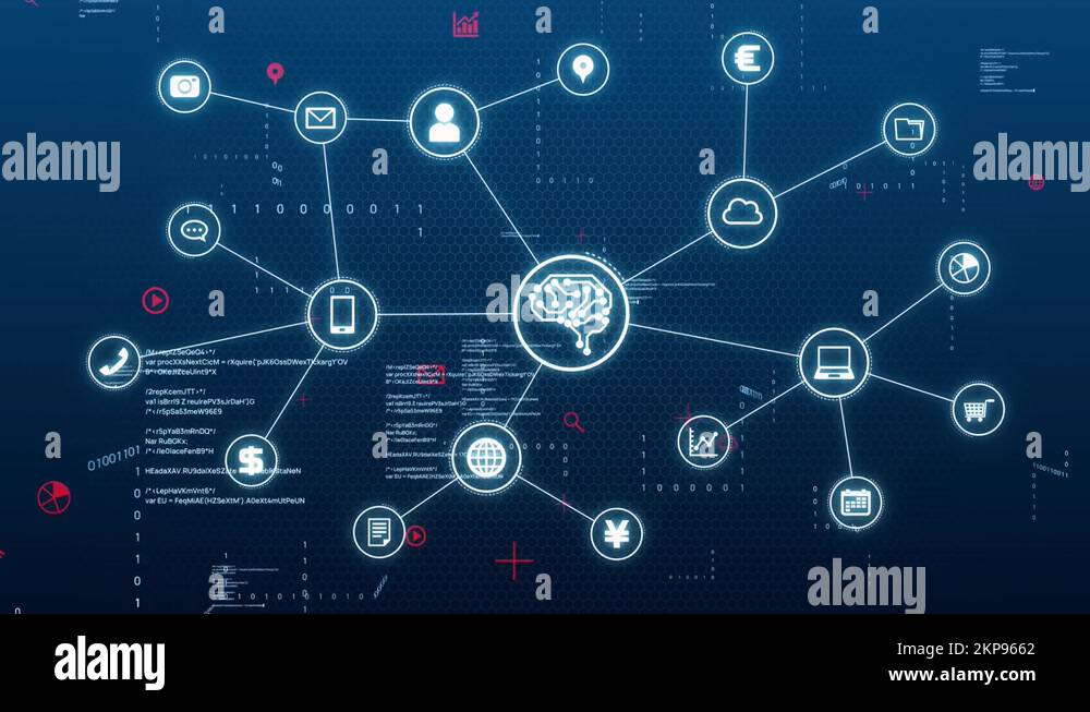 AI (Artificial Intelligence) concept. Deep learning. Digital ...