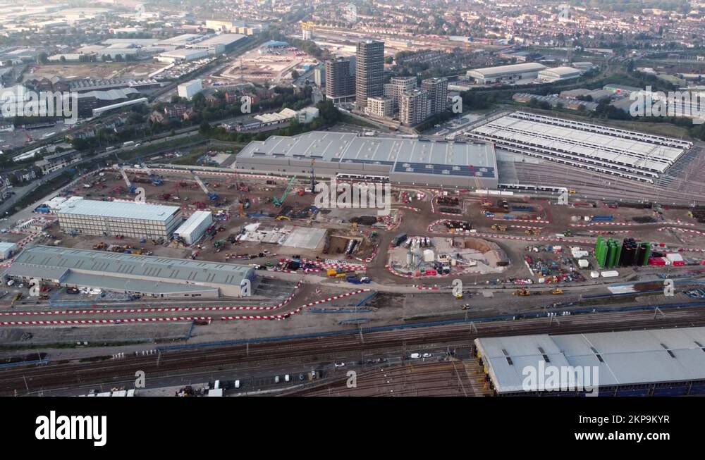 Old Oak Common, HS2 High Speed Two railway station construction site ...