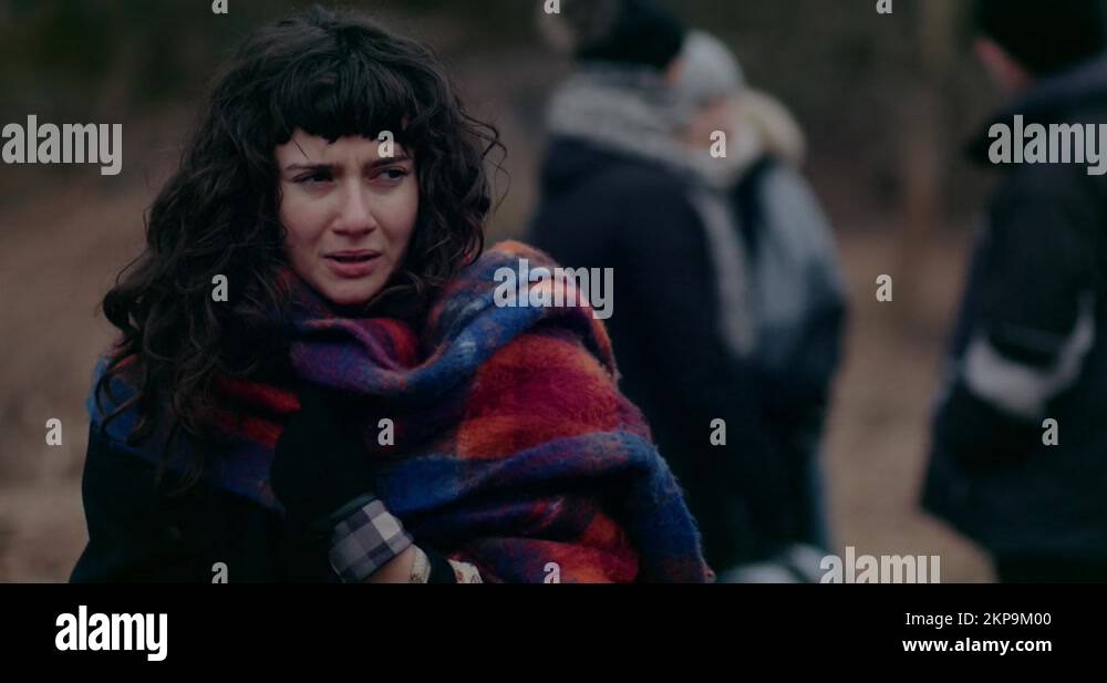 Female War Immigrant Struggling In Cold Weather And Crying Stock Video ...