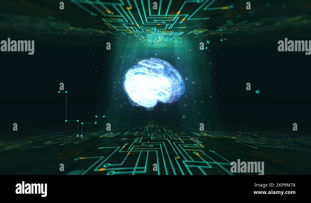 Technology and network concept. Artificial intelligence, machine ...