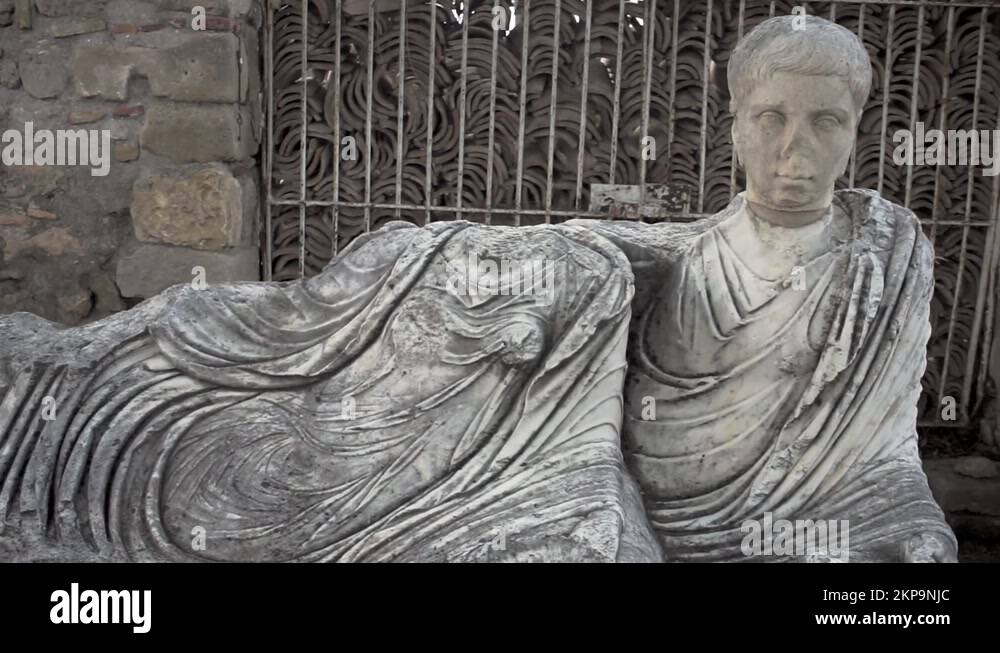 stone statue of the emperor in museum of ancient art in Turkey Stock ...