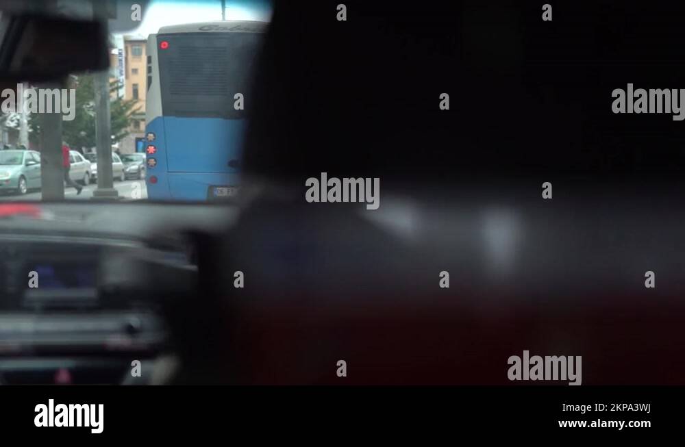 Taxi Driver Inside Interior Cab Rear View Mirror Meter Raining ...