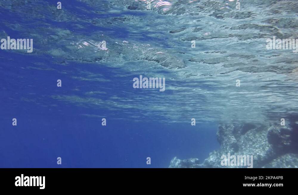 Pelagic Zone Of Crystal Clear Waters And Sunken Rocks in Paralia ...