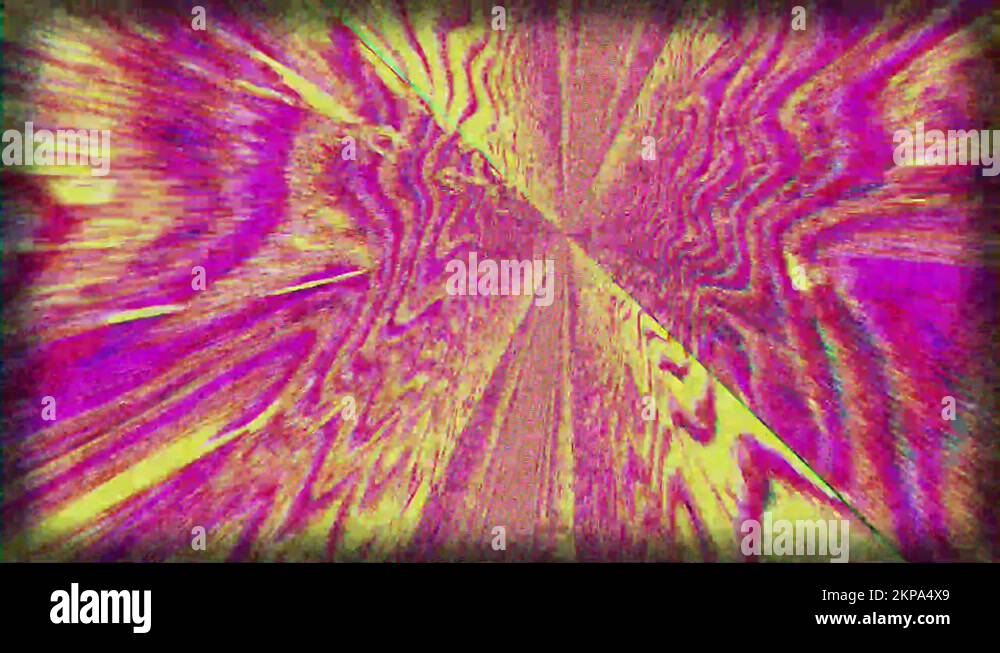 Psychedelic bad trip effect, broken tv glitch, static noisy television ...
