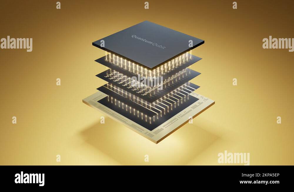 Quantum Processor Inside Gold Data Stock Video Footage - Alamy