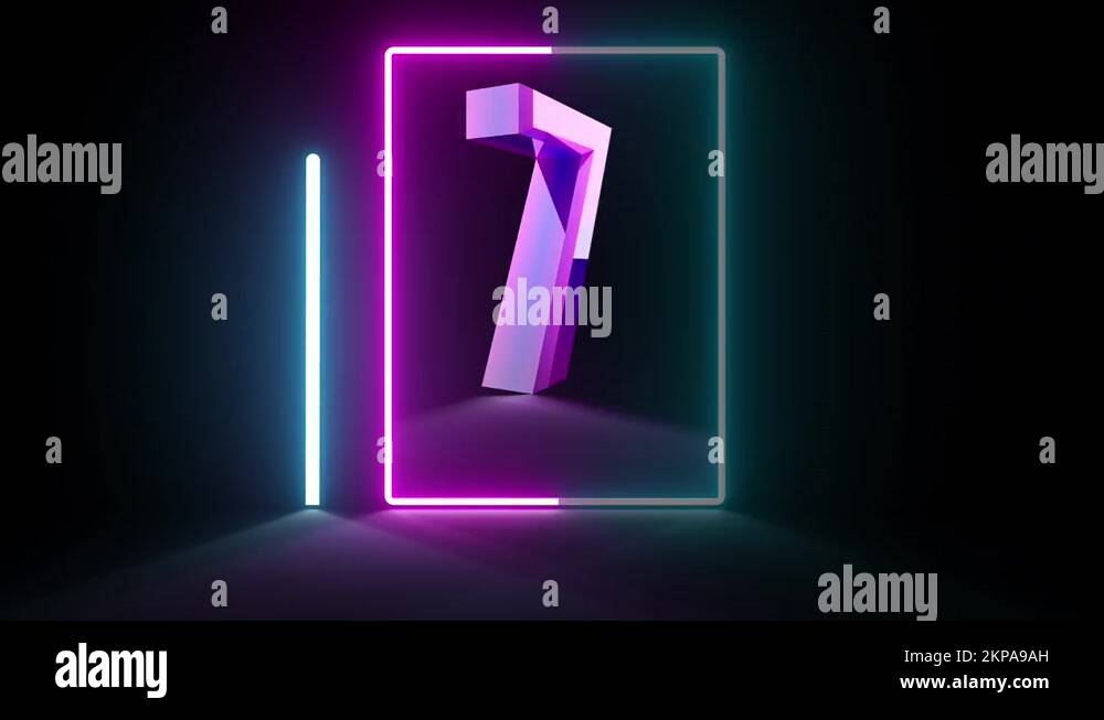 CountDown Number 3D animation neon led background Stock Video Footage ...