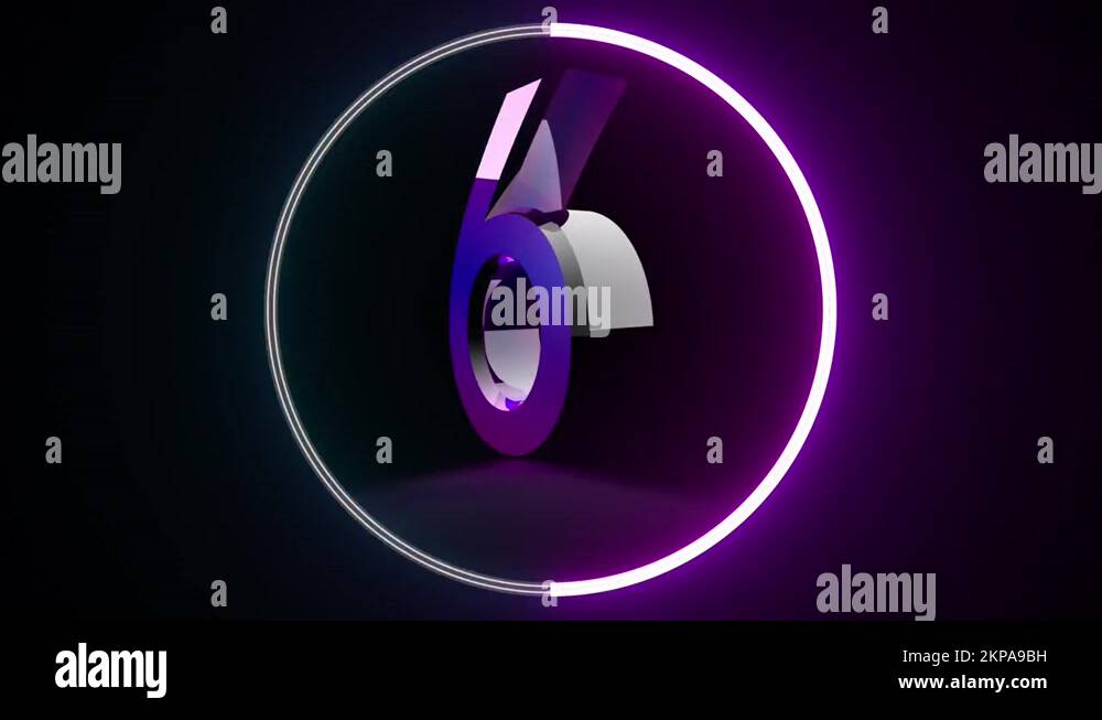 CountDown Number 3D animation neon led background Stock Video Footage ...