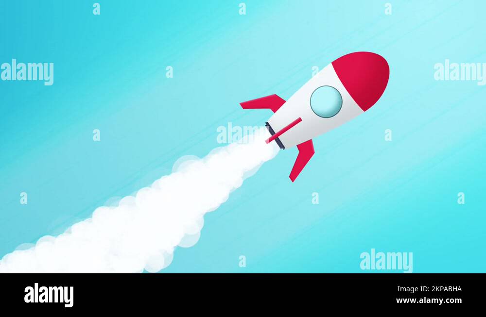 Seamless Loop Cartoon Startup Rocket Jet Super Fast Speed lines flying ...