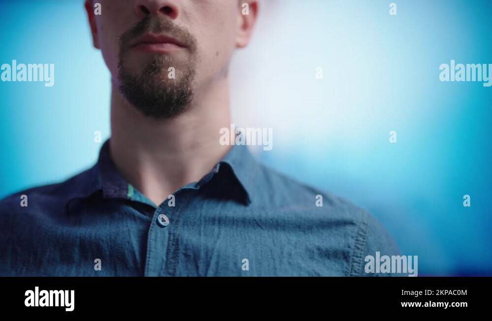 Faceless male person moving with ghost echo tracking in background 4K ...