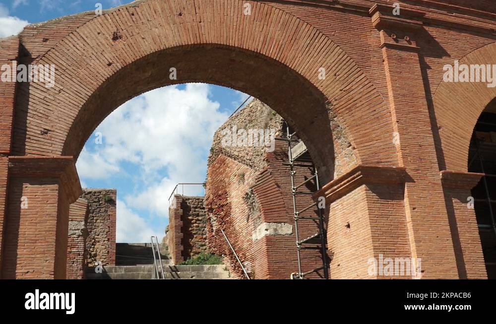 Roman arch restored Stock Video Footage - Alamy