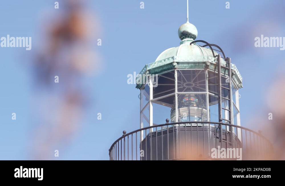 Vintage lighthouse tower, retro light house, old fashioned beacon ...