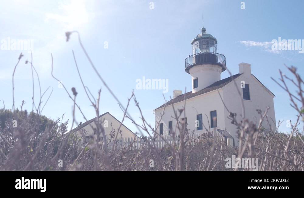 Vintage lighthouse tower, retro light house, old fashioned classic ...