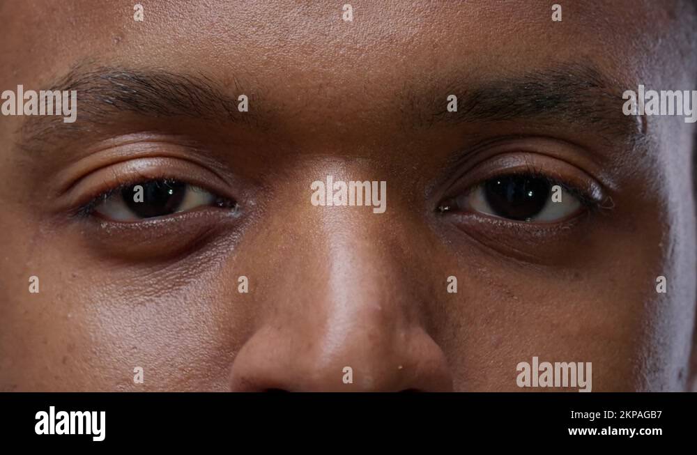 African american person blinking in front of camera Stock Video Footage ...
