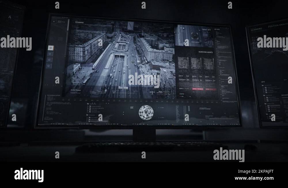 Sci-fi spy technology sending info about the target vehicle to special forces Stock Video ...