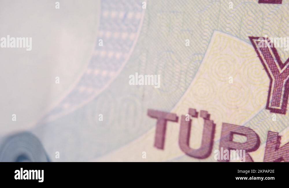 100 Lira banknote front. Turkish Banknote. Close-up Turkish 100 liras ...