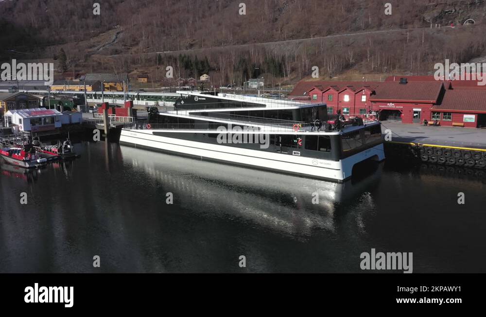 Electric high speed craft named Future of the fjords alongside in Flam ...