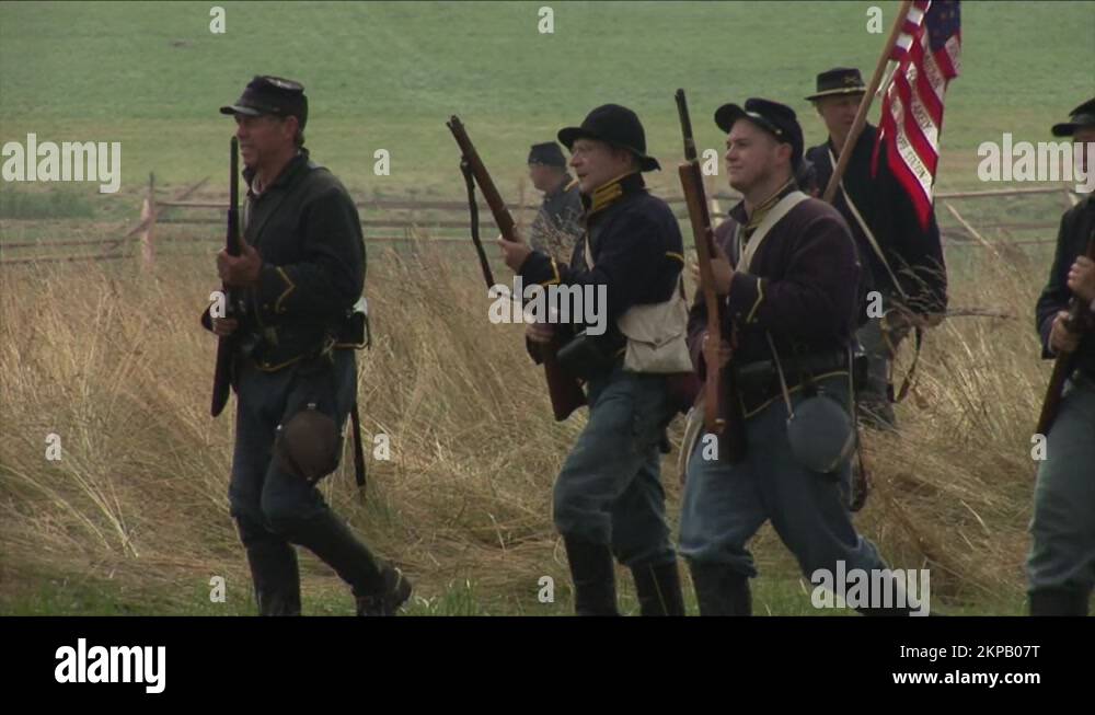 Handheld "Combat Camera" on Union Cavalry Firing line - Civil War ...