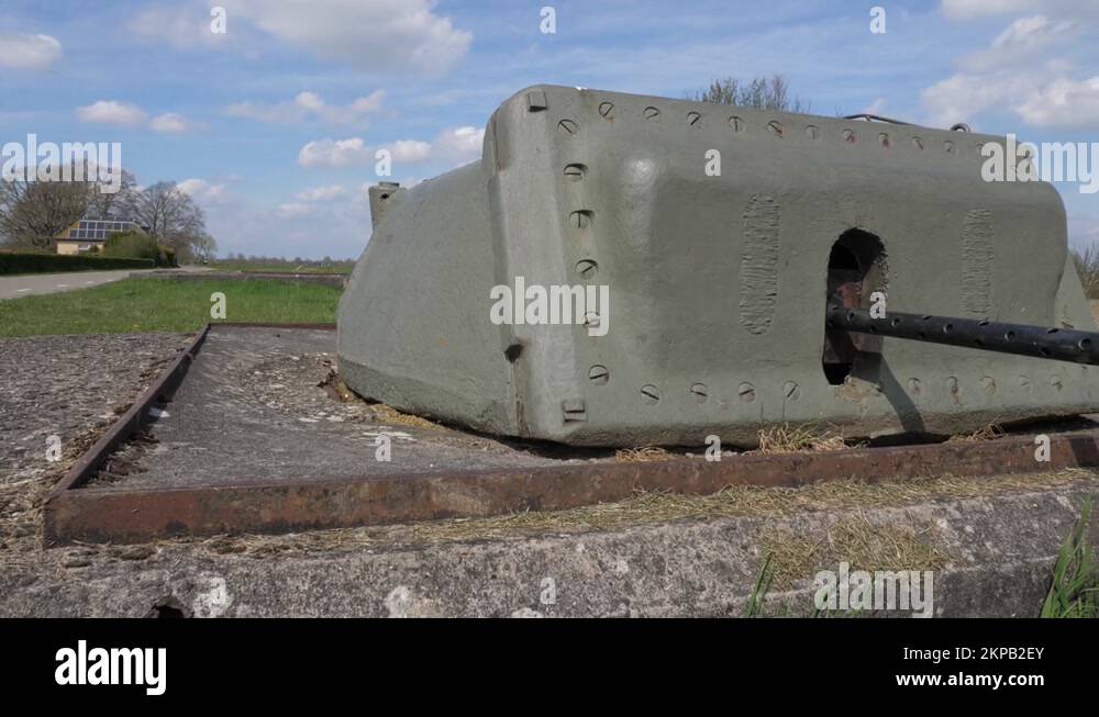 Concreted Sherman tanks along river IJssel, to protect the Netherlands ...