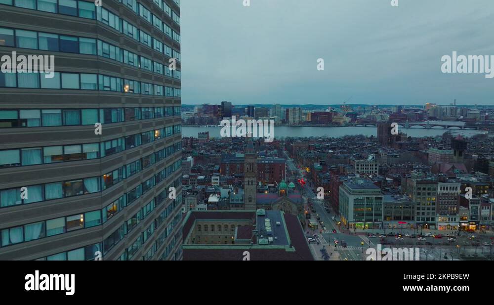 Windows of high rise office tower. Sliding reveal of residential ...