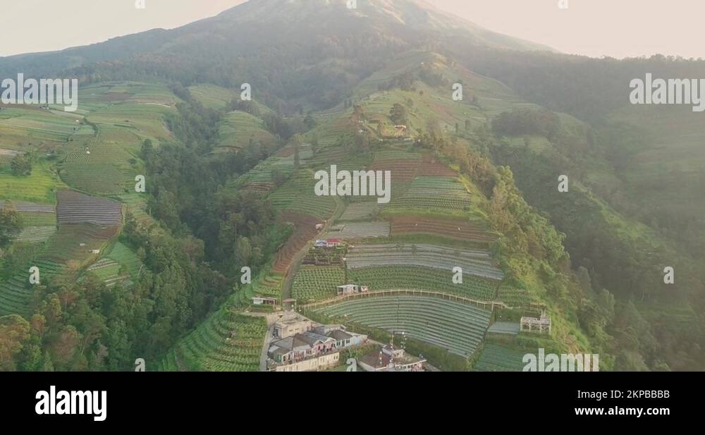 Nepal van Java small village in the slope of mount Sumbing, Indonesia ...