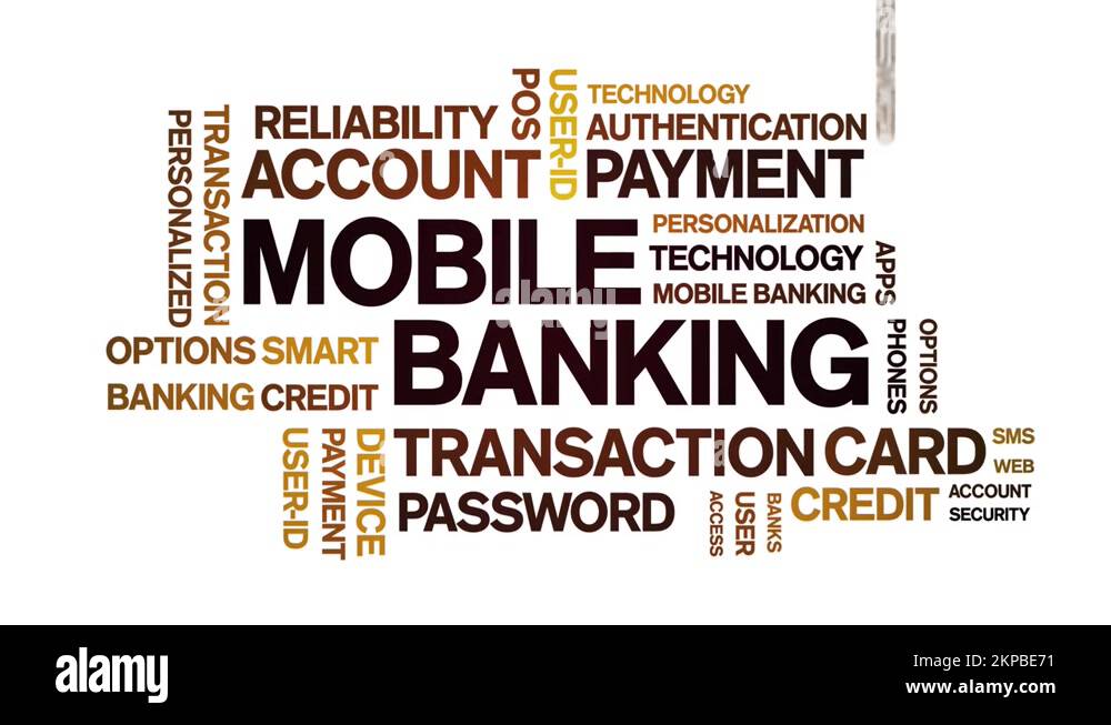 Mobile Banking animated word cloud,animation kinetic typography ...