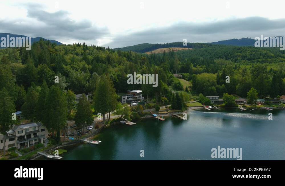 LAKE SAMISH SIDE VIEW COAST Stock Video Footage - Alamy