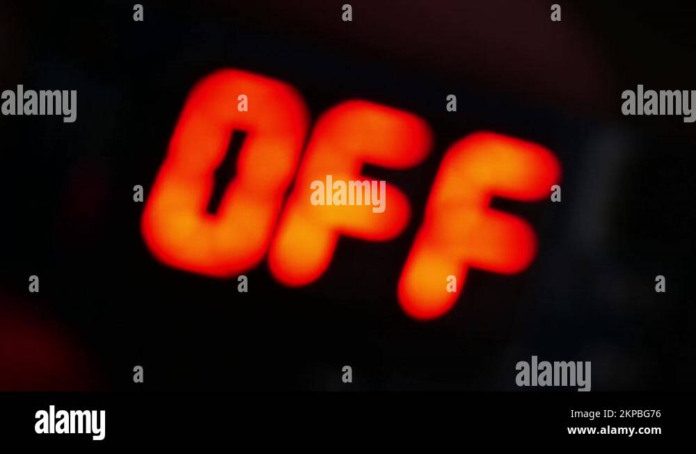 Countdown timer close-up. Turning on and off. Red analog scale of ...