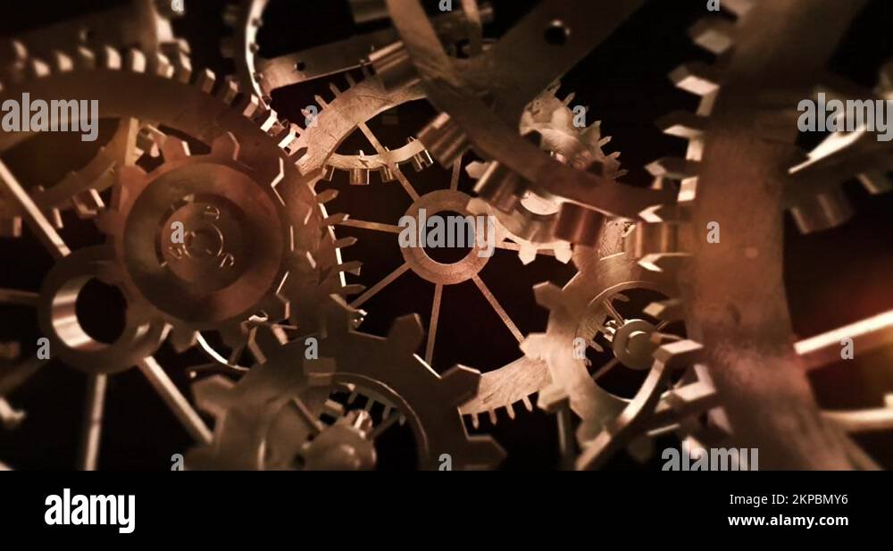 Flying Inside Of Mechanical Machine Gears. Perfect Loop Stock Video ...