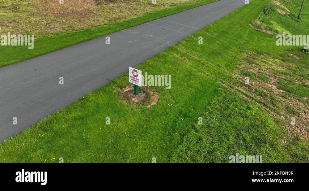 Biosecure Area Do Not Enter stop sign at rural farm in USA. Stop spread ...