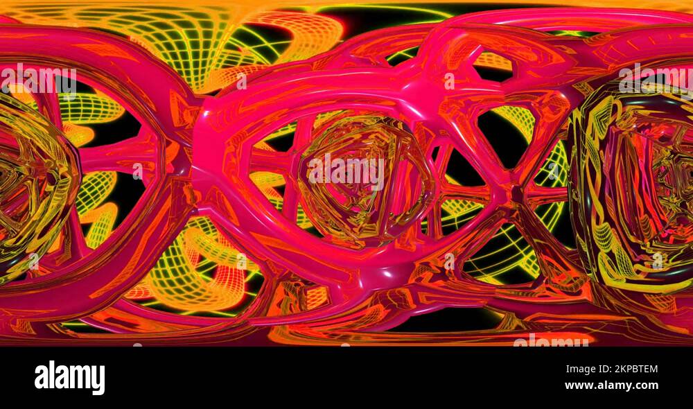 Seamless animation of metal pink structure. Metaverse concept ...