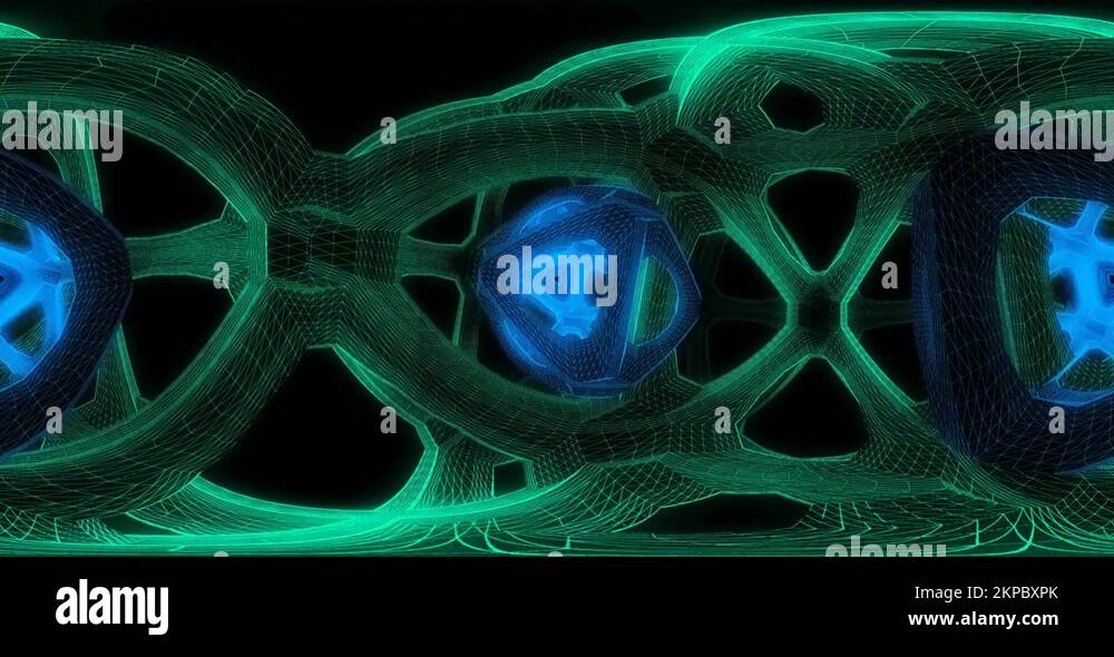 Seamless animation of rainbow lowpoly wireframe structure. Metaverse ...