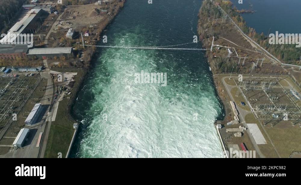 Spillway At Irkutsk Hydroelectric Power Station. Hydroelectric Complex ...