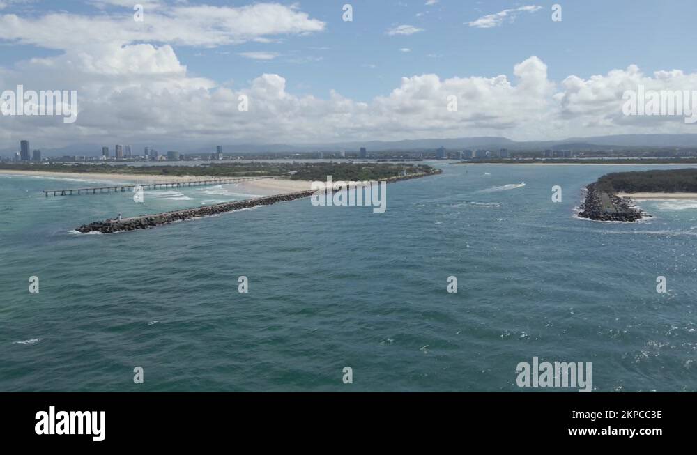 Nerang River Mouth With The Spit Gold Coast And The Sand Bypass Pumping ...