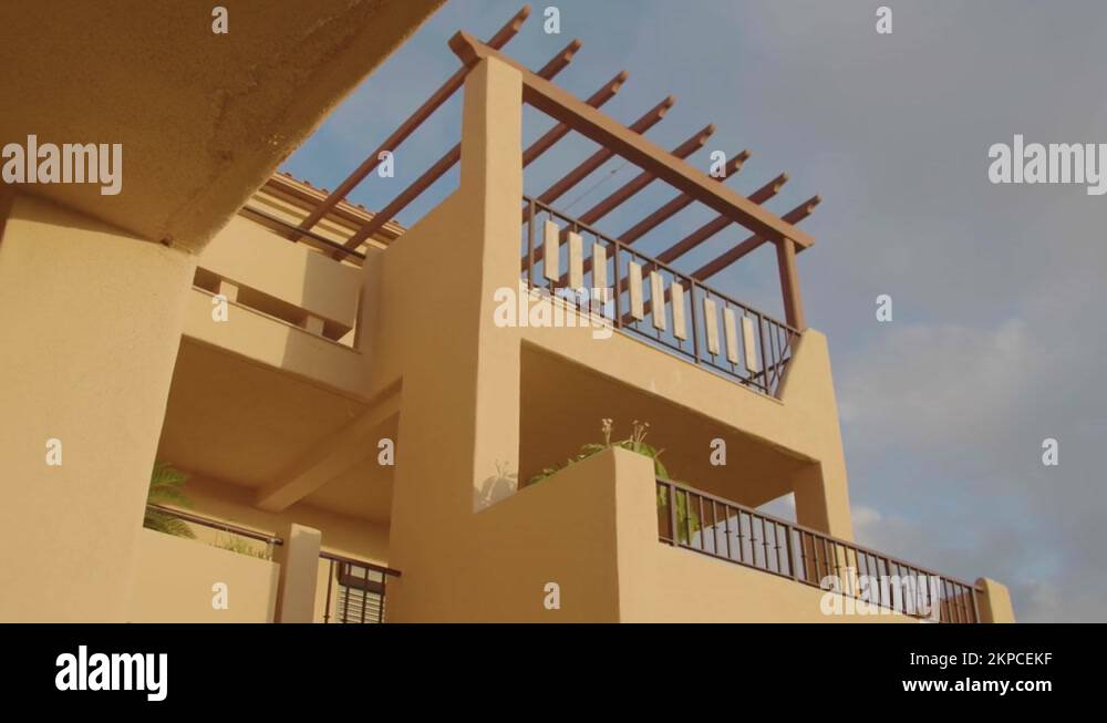 Modern architecture villa rooftop. Summer holidays rentals Stock Video ...