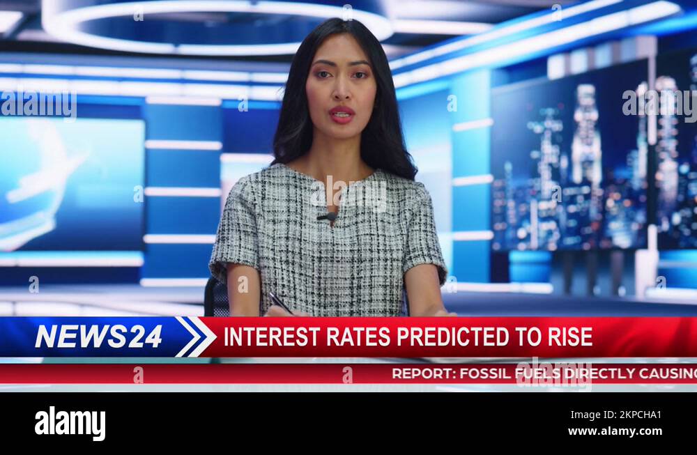 TV News Presenter News Studio Stock Video Footage - Alamy