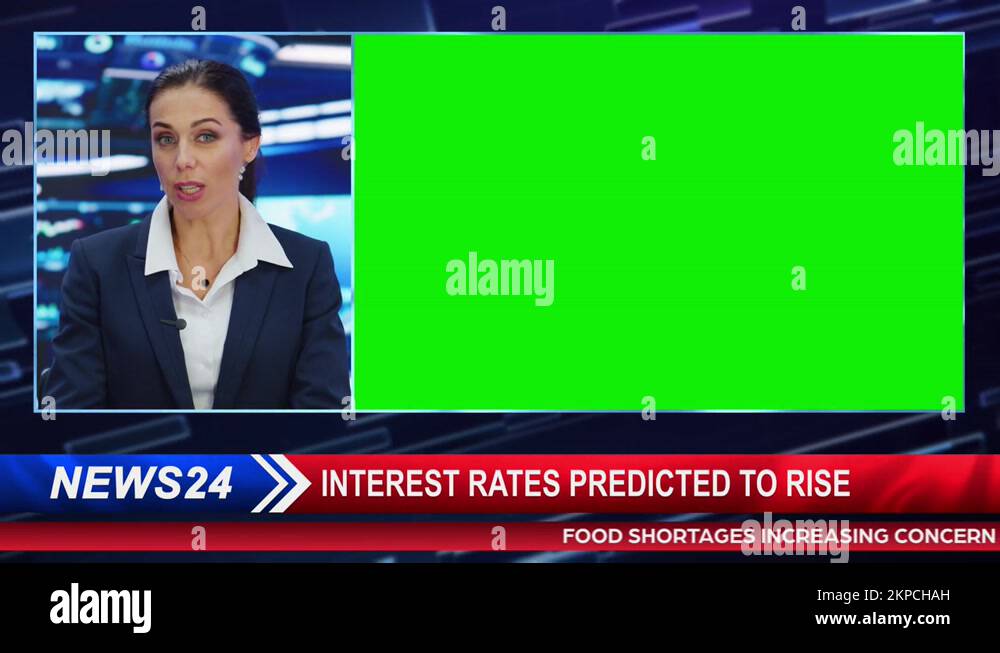TV News Presenter Green Screen Stock Video Footage - Alamy