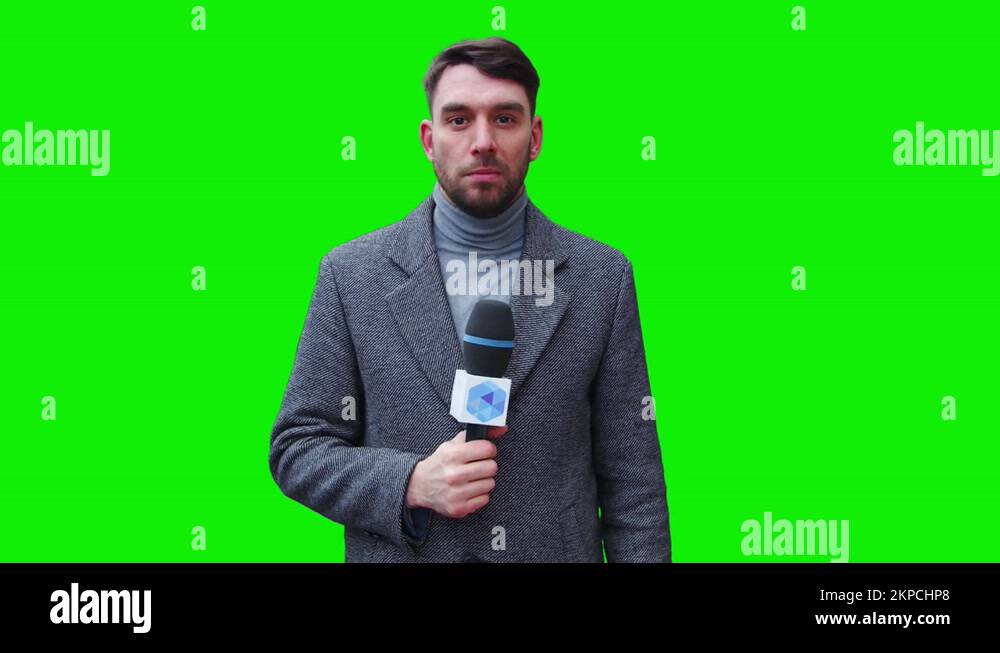 TV Reportage Green Screen Presenter Stock Video Footage - Alamy